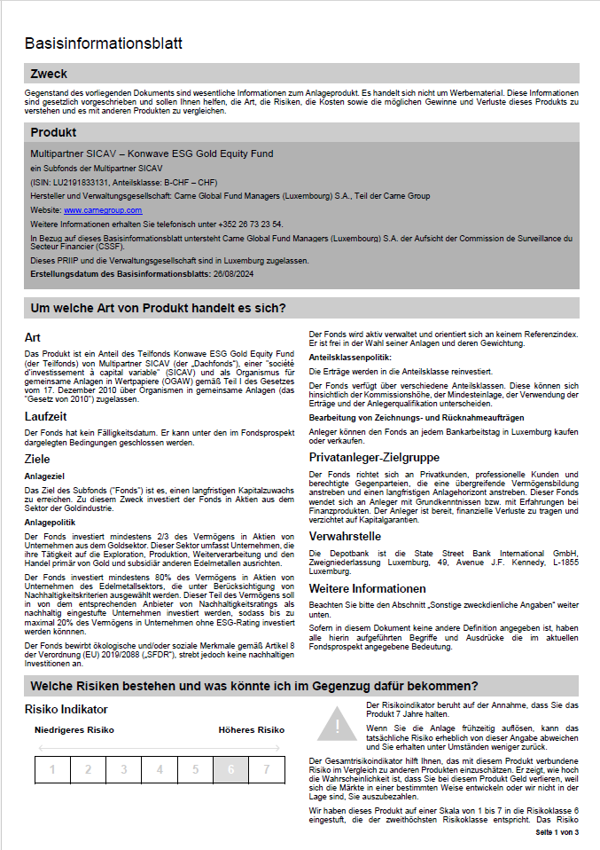 Konwave ESG Gold Equity – Nachhaltiger Luxemburger Goldaktienfonds mit ...